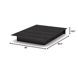 South Shore Step One Platform Bed Gray Oak, Contemporary