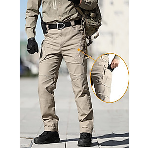 NAVEKULL Men's Work Cargo Pants Lightweight Tactical Pants for Men Stretch Cotton Military Army Combat Slim Fit Hiking Outdoor Trousers with Multi Zipper Pockets