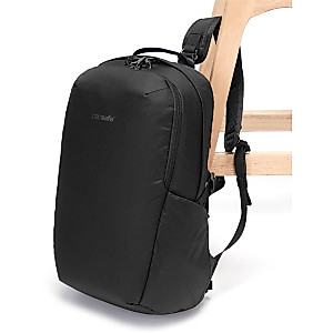 PacSafe Vibe 25 Anti Theft Travel Pack Jet Black Casual Daypack, Jet Black