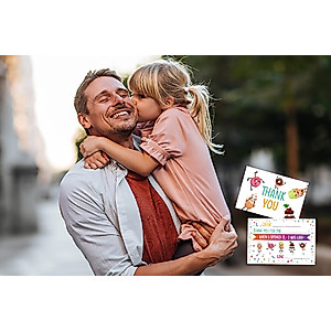 QOFO Ice Cream Fill in the Blank Thank You Cards,Donut Thank You Card,Gender Neutral Thank You Notes,For Boys Birthday Party,Event,or Holiday Use,Thank You Notes with Envelopes Set of 25-GXK14