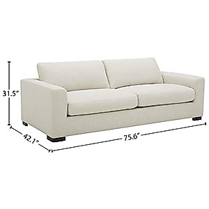 Stone & Beam Amazon Brand Stone Beam Westview Extra Deep Down Filled Couch W, 89" Sofa, Cream