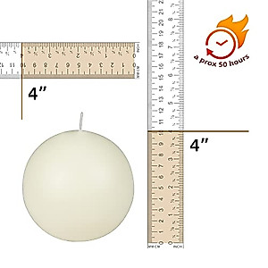 Zest Candle 2-Piece Ball Candles, 4-Inch, Pale Ivory