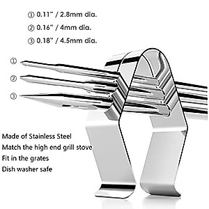 4 Set Stainless Steel Grill Clips Holder, Probe Clip Universal Temperature Reading Thermometer Grill Clip Accessories