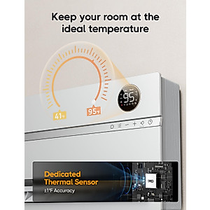 Dreo Smart Wall Heater, Electric Space Heater for Bedroom 1500W, 120° Vertical Oscillation, Adjustable Thermostat, Remote Control, 24H Timer, Easy-Mount Heater for Indoor Use, Works with Alexa, WH719S