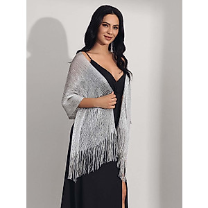 GORAIS Women Shawls and Wraps for Evening Dresses Wedding Scarf Formal Shrug with Rhinestone Buckle for Bride and Bridesmaids