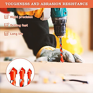 Ideashop 10Pcs Ultimate Drill Bits, Heavy Duty Multifunctional Drill Bits with Carbide Tip 6/8/10/12mm Punching Drill Bits Set for Hard Metal and Steel, Tile, Concrete, Glass, Brick, Wood, (Orange)