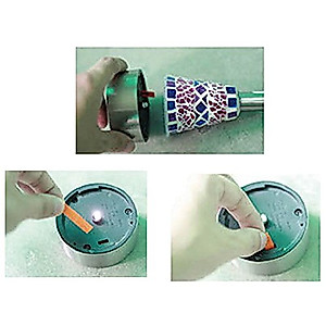 Solarek Solar Powered Mosaic Garden/Lawn/Path Rechargeable LED Lights (Stainless Steel, Landscape Lights for Outdoors, 4 Lights/Box, Solar Powered Self Efficient) - 6 Lights/1 Pack