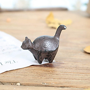 canjoyn Cast Iron Paperweight Garden Home Office Desk Decor Collection Animal Figurine (Cat)