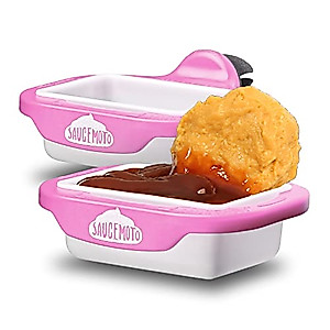 Saucemoto Dip Clip | Car Sauce Holder for Ketchup and Dipping sauces. No More Dry Fries or sauceless Nuggets. As seen on Shark Tank (2 Count Pack, Pink)