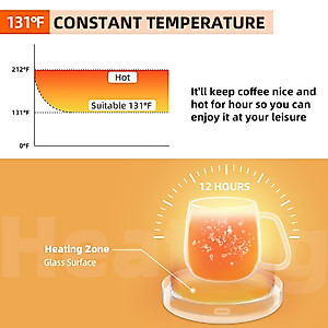 Dimux Coffee Warmer with Mug Set - Electric Beverage Cup Warmer for Desk Office Home Use, Candle Warmer Heating Plate with Gravity Switch Auto Shut Off (Up to 131F/55C), 12oz (Blue Set)