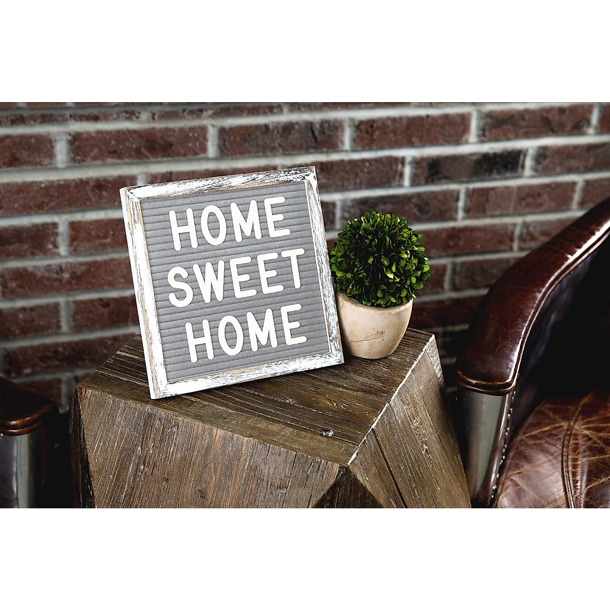Letter Board 10x10 Rustic Gray | +690 PRE-Cut Letters +Stand +Upgraded Wooden Sorting Tray | Farmhouse Felt Letterboard with Cursive Words, Letter Boards, Word Board, Message Board, Changeable Sign