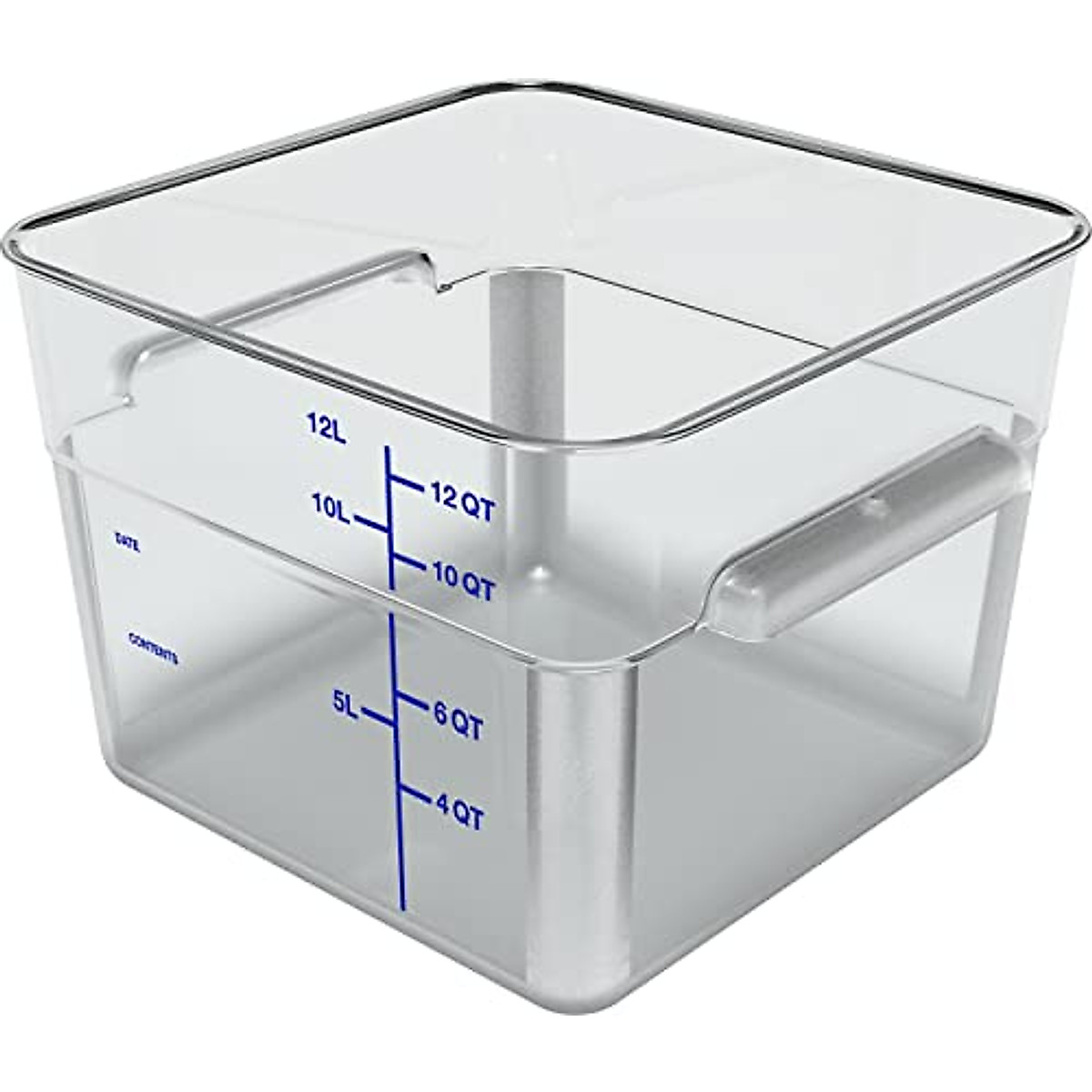 Carlisle FoodService Products Squares Square Food Storage Container with Stackable Design for Catering, Buffets, Restaurants, Polycarbonate (Pc), 12 Quarts, Clear