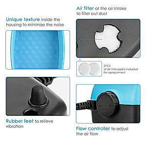 Aquarium Air Pump - Kulife Adjustable Fish Tank Aerator Bubbler Oxygen Pump Bubble Maker Water Aerator Quiet Hydroponic Air Pump Kit 40-120 Gallon