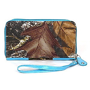 GoCowgirl Western Crossed Guns Purse Camouflage Handbag Camo W Matching Wallet (Blue)