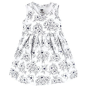 Hudson Baby Baby Girls' Quilted Cardigan and Dress, Blue Toile, 9-12 Months