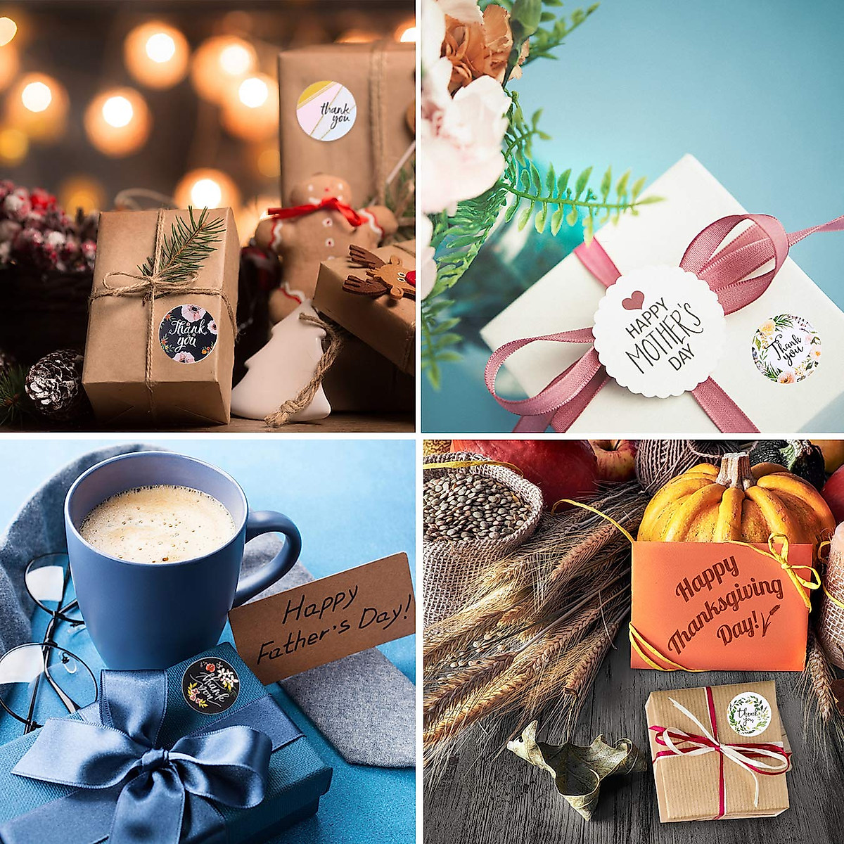 Thank You Stickers - 1.5" Thank You Stickers Roll | Multiple Designs Thank You for Supporting My Small Business Stickers | Thank You Stickers Small Business Supplies (Floral)