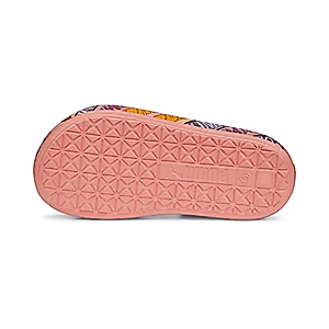 PUMA Women's Shibui Cat Slide Sandal, Flamingo Pink-Luminous Pink-Spectra Yellow Silver, 10