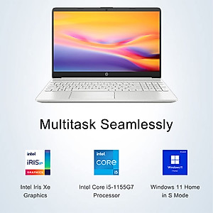 HP 15.6" Laptop with Touchscreen, Intel Core i5-1155G7 Processor, Intel Iris Xe Graphics, 15.6" HD Touchscreen Display, HDMI, Wi-Fi and Bluetooth, Windows 11 Home in S Mode(16GB RAM | 1TB SSD)