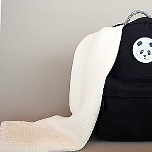 Muslin Blankets, Baby Toddler Quilt, 4 Layers, 100% Cotton Stroller Blanket, Hypoallergenic, Super-Soft, Breathable and Lightweight Swaddle, Nursery & Crib Blanket, Large (47 X 35 inch) (Vanilla Ice)