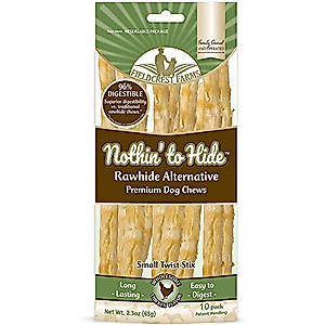 Fieldcrest Farms Nothing to Hide Natural Rawhide Alternative Twist Stix for Dogs - 3 Pack Bundle & Magnet (Chicken, Beef, Peanut Butter) Premium Easily Digestible Chews Great for Dental Health