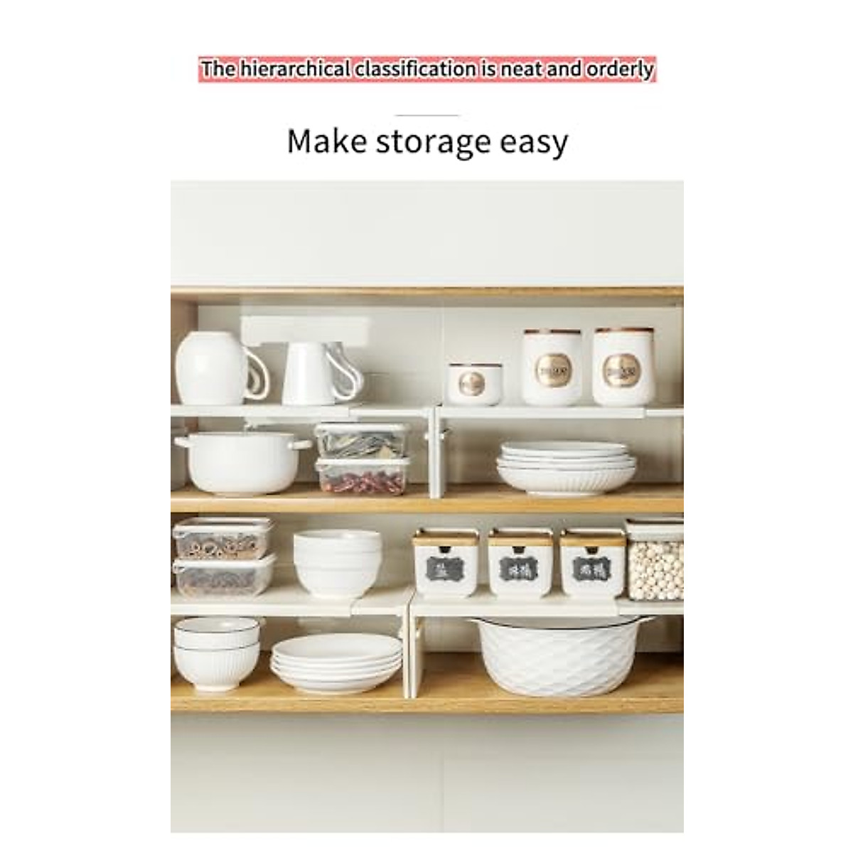 Zmcaiwsy Kitchen cabinets and Counter Shelves Layered Shelves, Store, and Increase Space，can be Stacked, extensible, Non-Slip, Suitable for The Kitchen, cabinets, Sinks, Shoe cabinets, Wardrobe