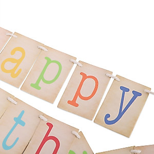 WAWOO Rainbow Happy Birthday Cake Topper - Personalized Birthday Banner, Rainbow 1st Birthday Decorations,Photo Prop, Baby Shower, Best Birthday Party Supplies