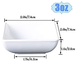 8 Pcs 3 Ounce Dipping Bowls Set White Plastic Dipping Sauce Bowls,Small Bowls for Ketchup,Condiments,Side Dishes,Vinegar in Party BBQ