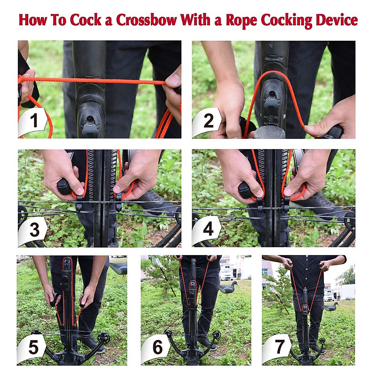 Crossbow Cocking Rope Cocking Device Crossbow String Puller Cocker Aid Cocking String Tool
