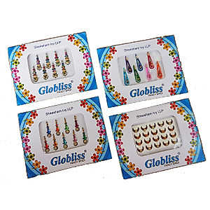 12 Bindi Packs Collection Mix n Match forehead face Gems Forehead Sticker Colorful