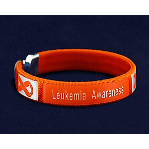 25 Pack Leukemia Awareness Bangle Bracelets - Orange Ribbon Awareness Bracelet for Leukemia Awareness