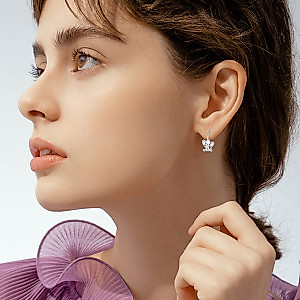 Sterling Silver Elephant Hoop Earrings Elephant Gifts Elephant Jewelry for Women Hypoallergenic Earrings