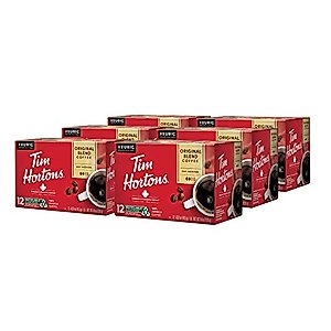 Tim Hortons Original Blend, Medium Roast Coffee, Single-Serve K-Cup Pods Compatible with Keurig Brewers, 72ct K-Cups, 6x12ct Boxes