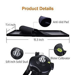 Nelhalt Projector Stand, 17 to 48 inch Adjustable Height, Foldable Aluminum Alloy Tripod Stand with Mouse Pad and Ball Head for Laptop Computer DJ Equipment Holder(Silver)