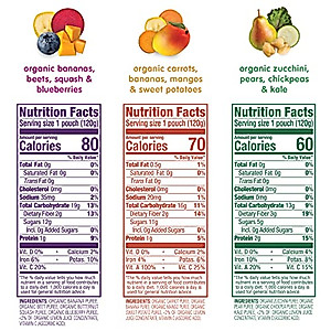 Happy Tot Organics Love My Veggies Stage 4, 3 Flavor Variety Pack, 4.22 Ounce Pouch (Pack of 16)