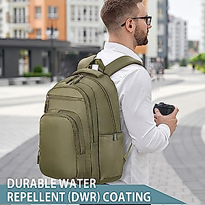 BLUEFATTY Laptop Backpack For Women Men Fits 17 Inch Waterproof Large Computer Backpack 33L Travel Backpack Lightweight Commute Bag For Hiking Work Gym(Green)