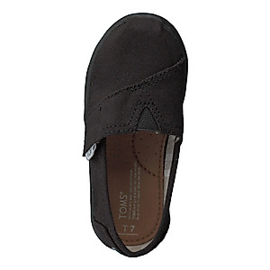 TOMS unisex child Classic Alpargata Sneaker, Black Canvas, 2 Big Kid US