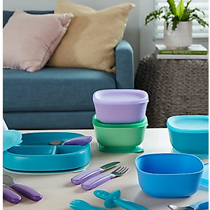 NUK Kiddy Cutlery Spoons, 3 Pack, 18+ Months Purple & Green (Purple & Green)