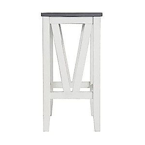 Martin Svensson Home Del Mar Console Bar Table and Stool Set, Antique White and Gray