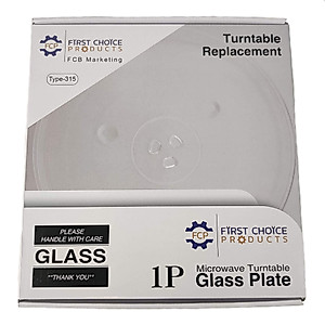 First Choice Brands 12.4" Glass Microwave Turntable Replacement Plate For GE, Samsung, Hotpoint And More - 315mm