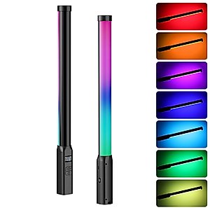 ULANZI VL119 Handheld Light Wand, 360° RGB LED Video Light Stick for Photography, 2600mAh Rechargeable Tube Light for Video Shooting, 2500-9000K Dimmable Camera Light with LCD