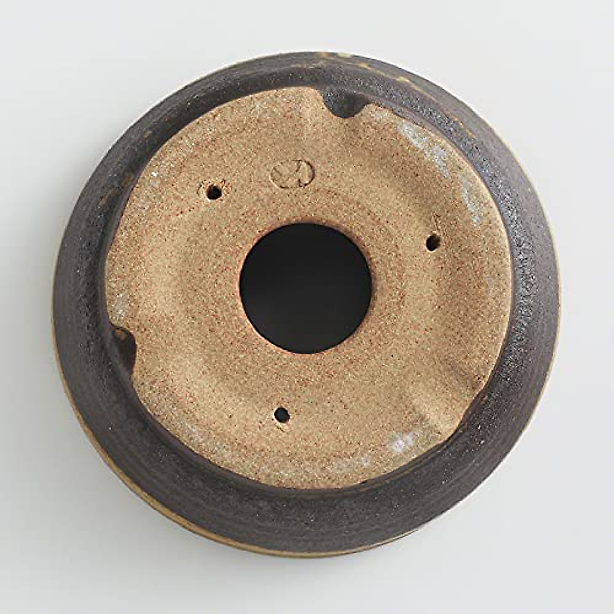 Wazakura Shigaraki Series Yellow Dust Stripe Glazed Ceramic Bonsai Pot Made in Japan, Garden Training Container, Flower Planter, Succulent Bowl - Yellow Sand Small Size