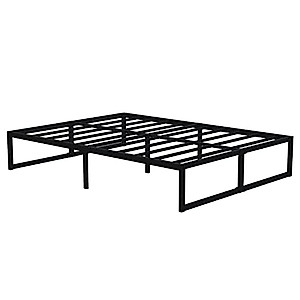 Lutown-Teen 14 Inch Full Size Bed Frame No Box Spring Needed, Heavy Duty Metal Platform Beds with Sturdy Steal Slats for Mattress Foundation, Easy Assembly, Noise Free, Black