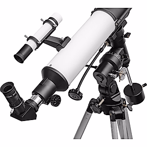 Orion Observer 90mm Equatorial Refractor Telescope for Adults & Families - Easy to Use, Portable Beginner Telescope for The Moon, Planets & Stars