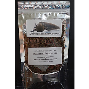 AQUATICBLENDEDFOODS Gourmet Axolotl Soft Food Pellet Mix 3.2mm & 4.0mm & Mini BLOODWORM Sticks (2oz) - ABF7
