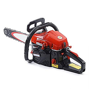 62CC 2-Cycle Gas Powered Chainsaw, 20-Inch Bar Chainsaw, Handheld Cordless Petrol Gasoline Chain Saw for Farm, Garden and Ranch Woodworking