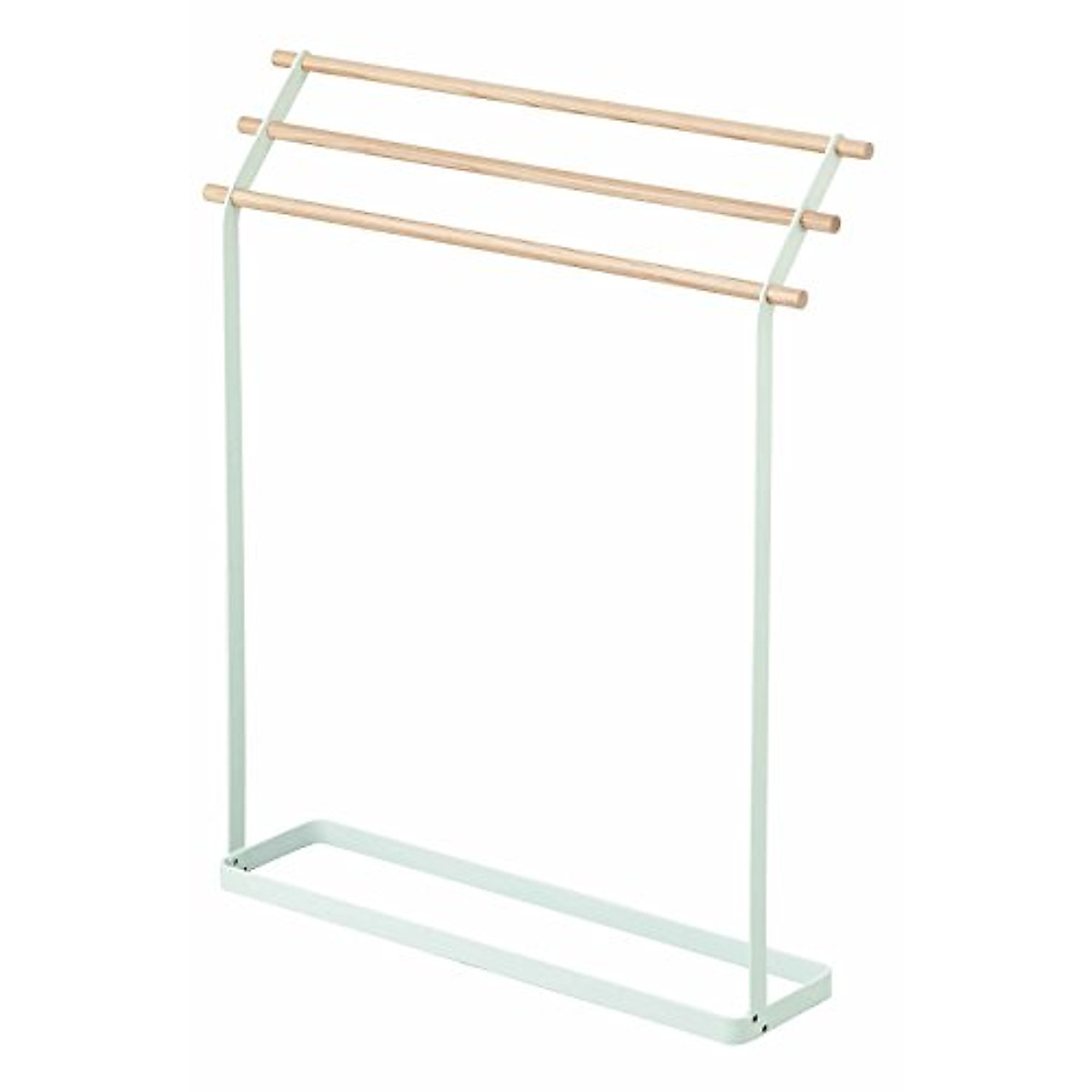 Stainless Steel & Wood Free Standing Drying Towel Rack in White Finish