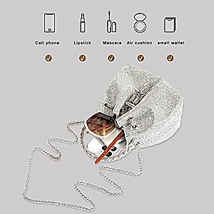 TOPALL Upgrade Rhinestone Evening Bag Silver Purse Sparkly Diamond Silver Clutch Purses for Women Party Club Wedding (Medium)