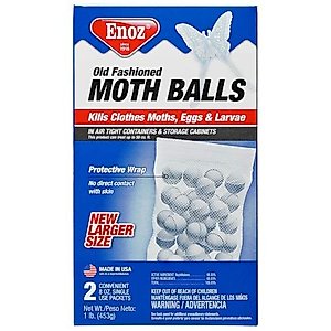 Enoz E67.10 Old Fashioned Moth Balls, 1 lb, White