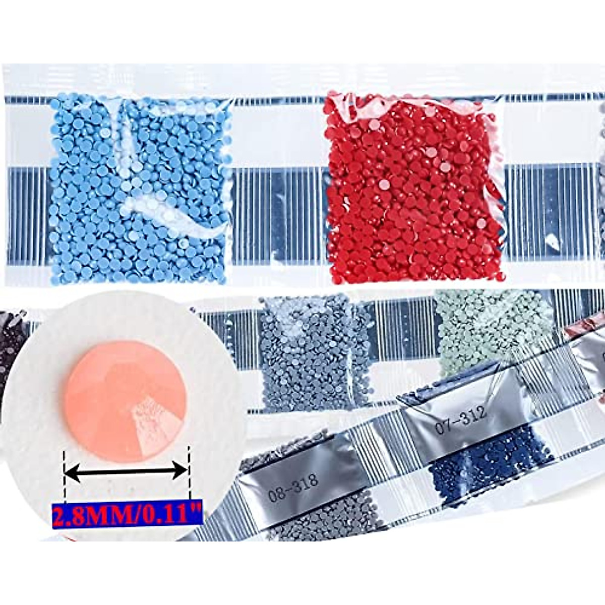 Diamond Painting Accessories Kits-5d Diamond Art Dot Bead Replacement Missing Drill Stones for Adults,DIY Embroidery Wax Tacky Tool-30 Colors,1500 Round Gems,3 Painting Glue Clay,2 Stitch Pen,2 Tray