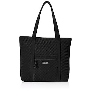 Vera Bradley Women's Microfiber Vera Tote Bag, True Black, One Size